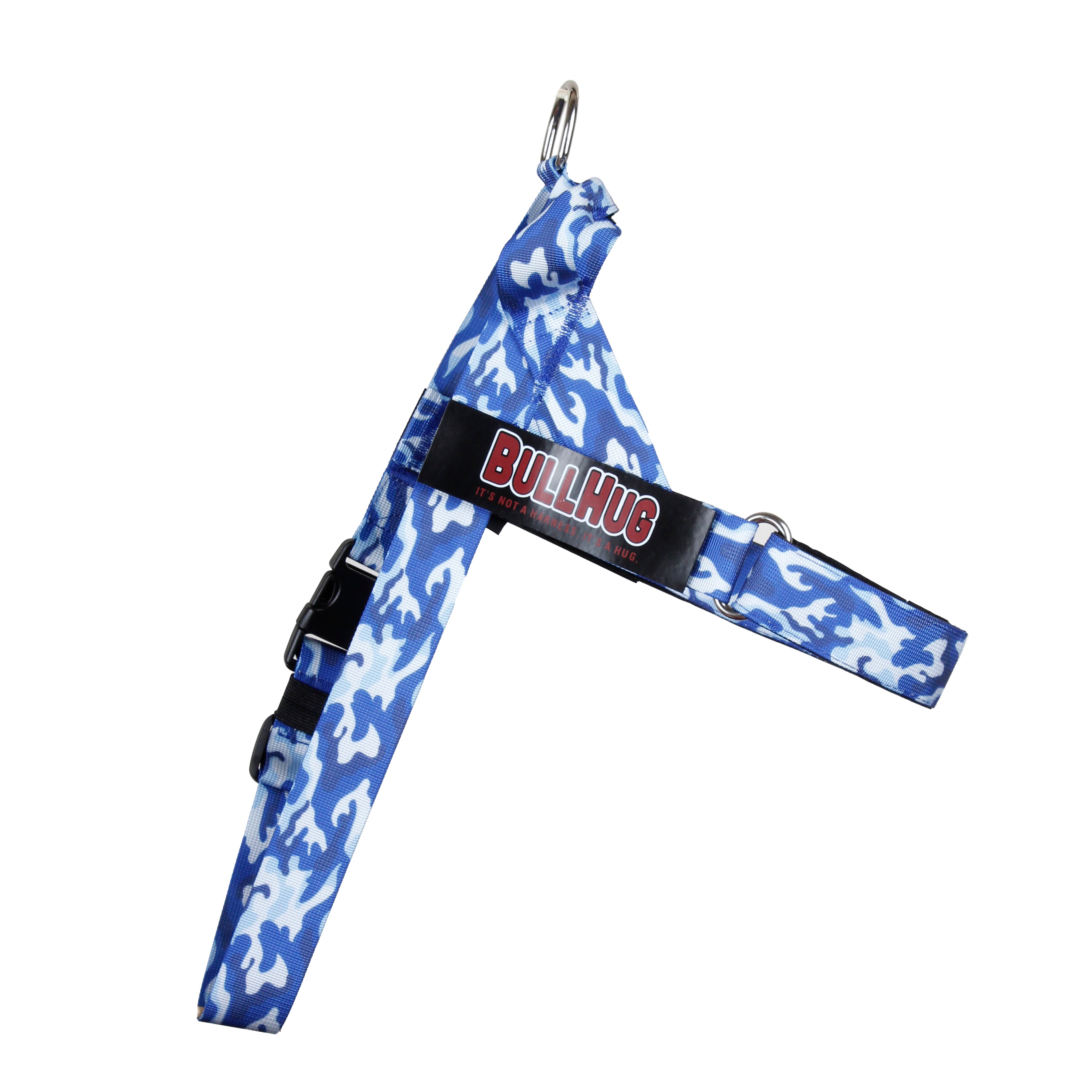 Blue Camo Adjustable No-Choke Dog Harness – No Pull | BullHug ...